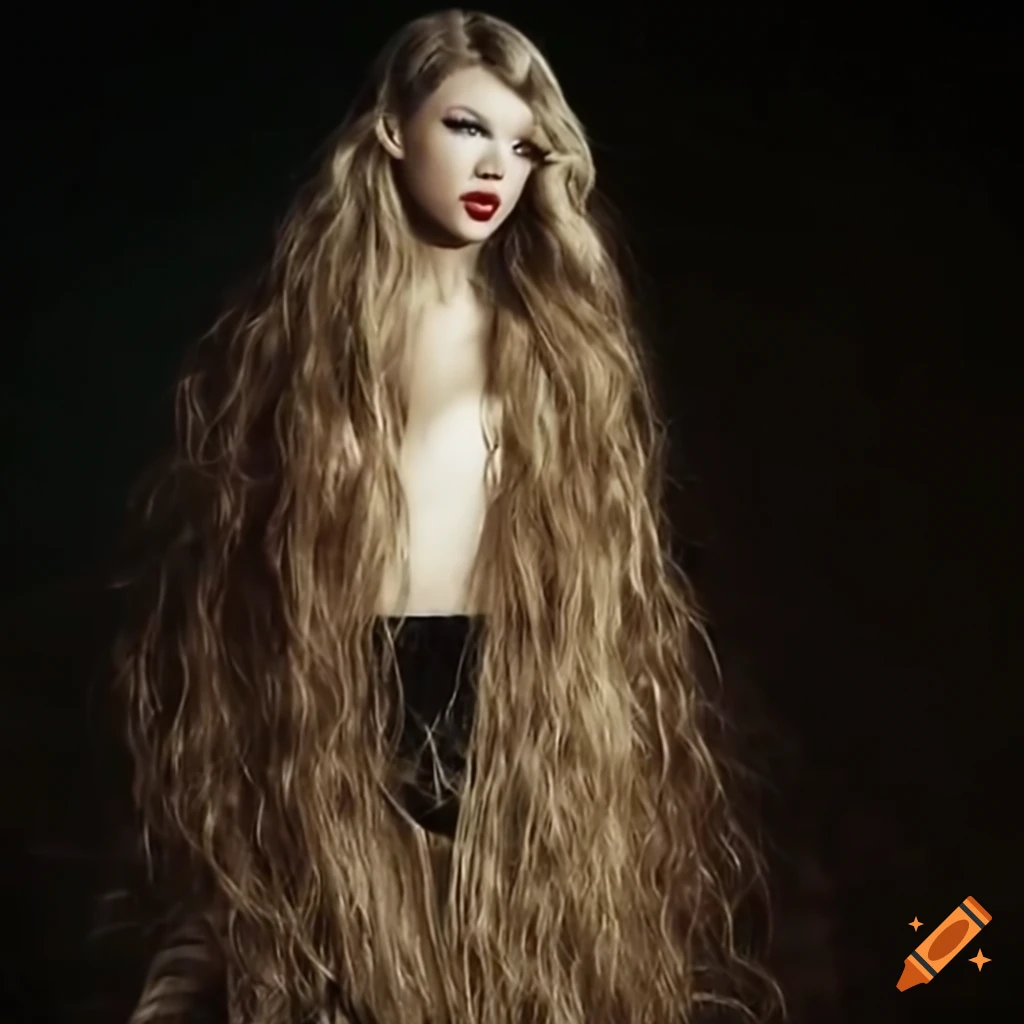 Taylor swift with very long hair in full body shot on Craiyon
