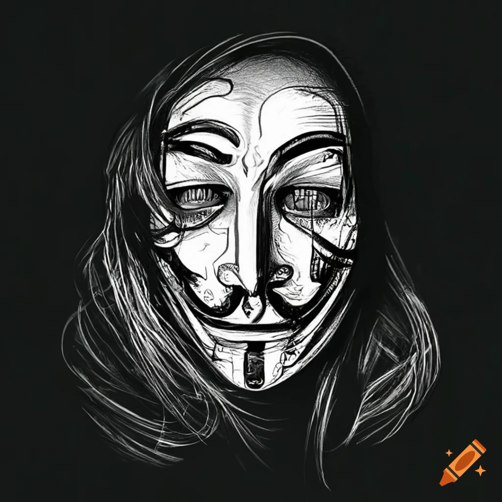 Digital illustration of a hacker tattoo on Craiyon