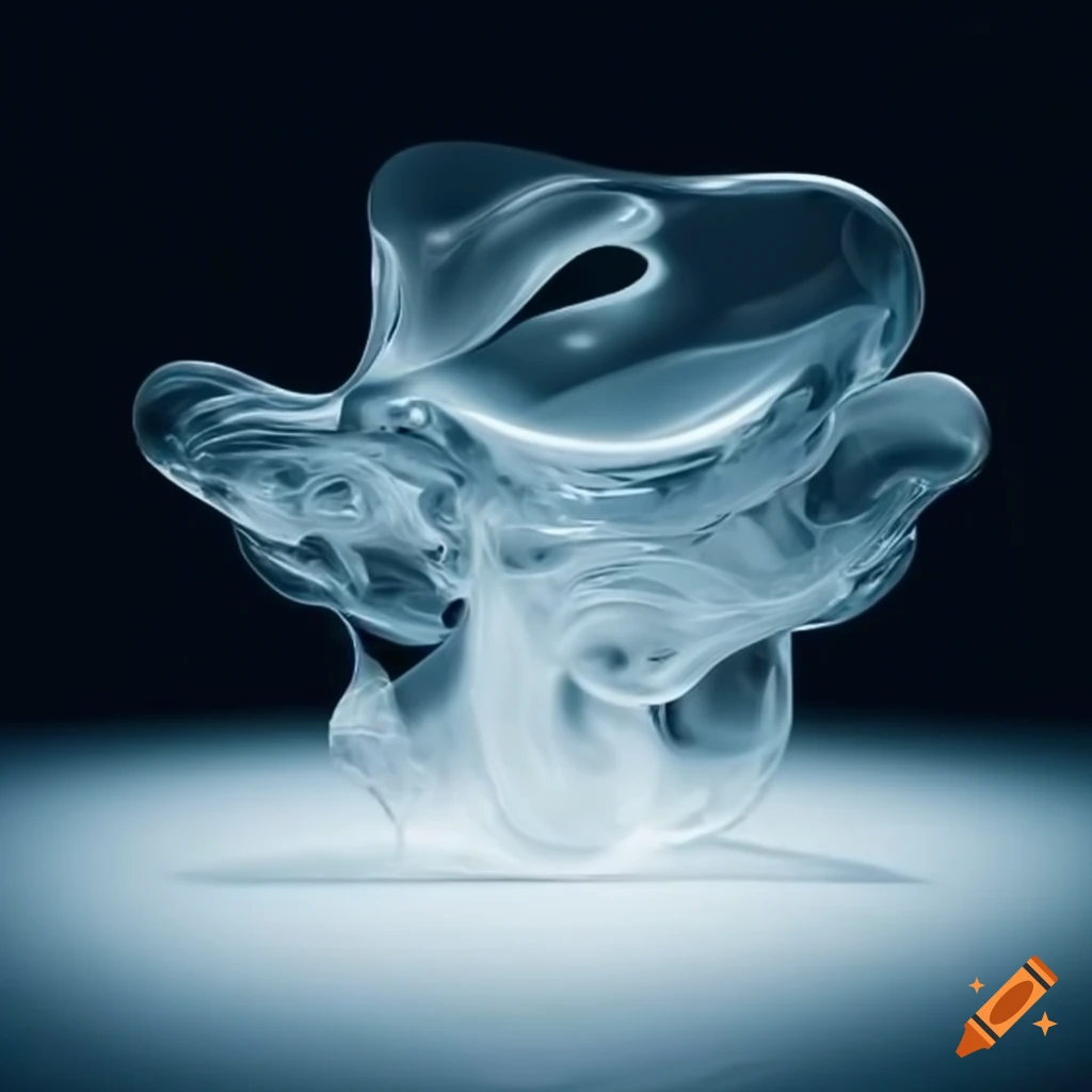 Abstract transparent white liquid plastic on Craiyon