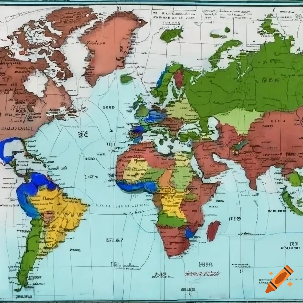 World map highlighting significant metal deposits on Craiyon