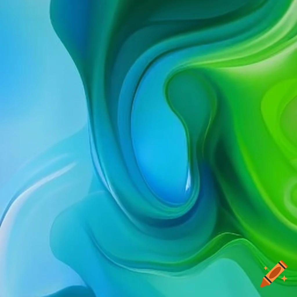 Abstract pattern in blue and green colors on Craiyon