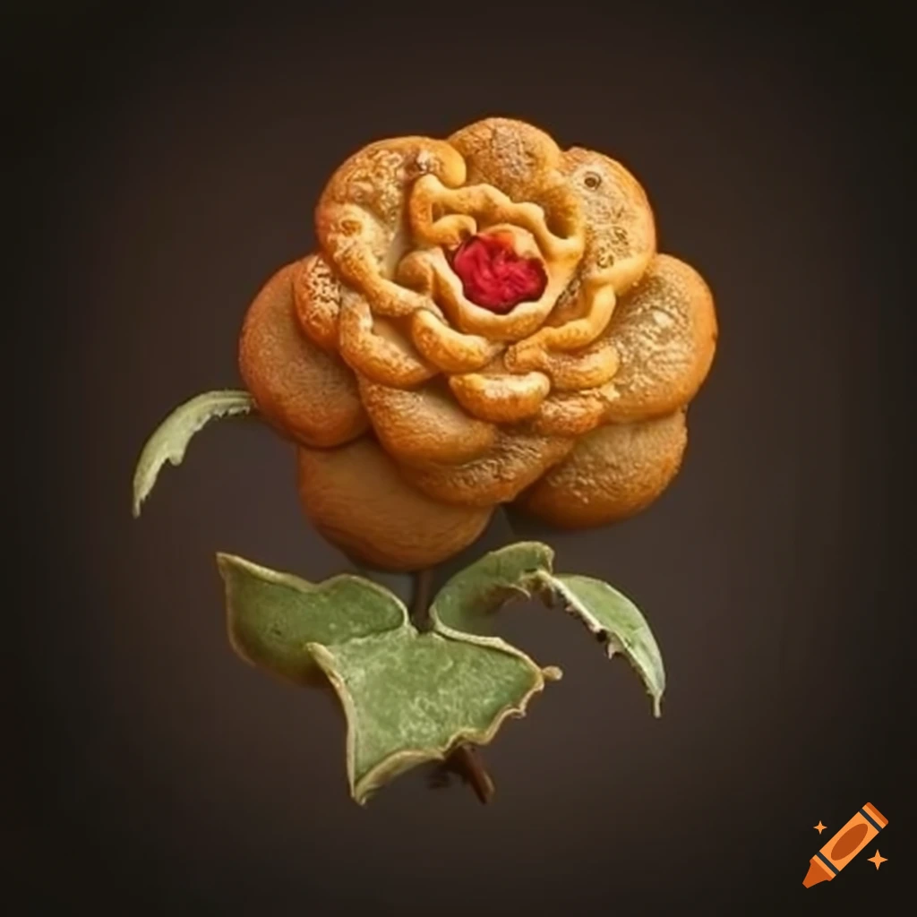 Realistic art of a gingerbread flower on Craiyon