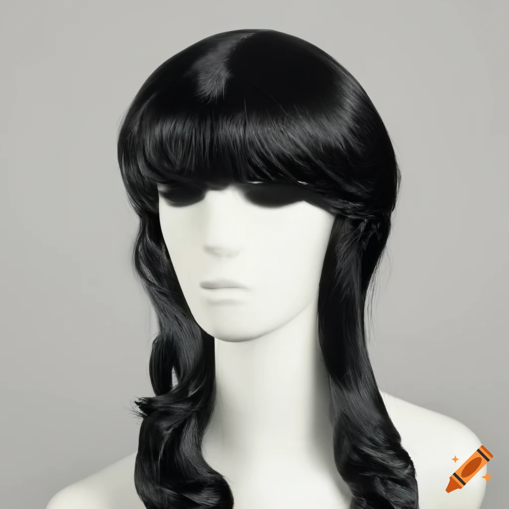 Leopard print black wig on a mannequin on Craiyon