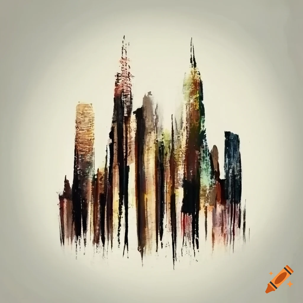 Brushstroke style forest of buildings on Craiyon