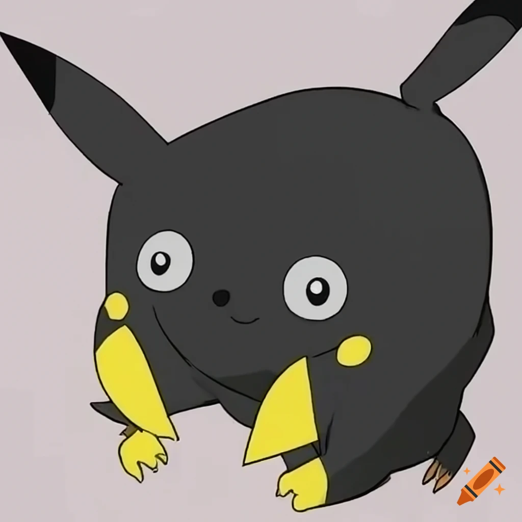 Unique version of pikachu in black color on Craiyon