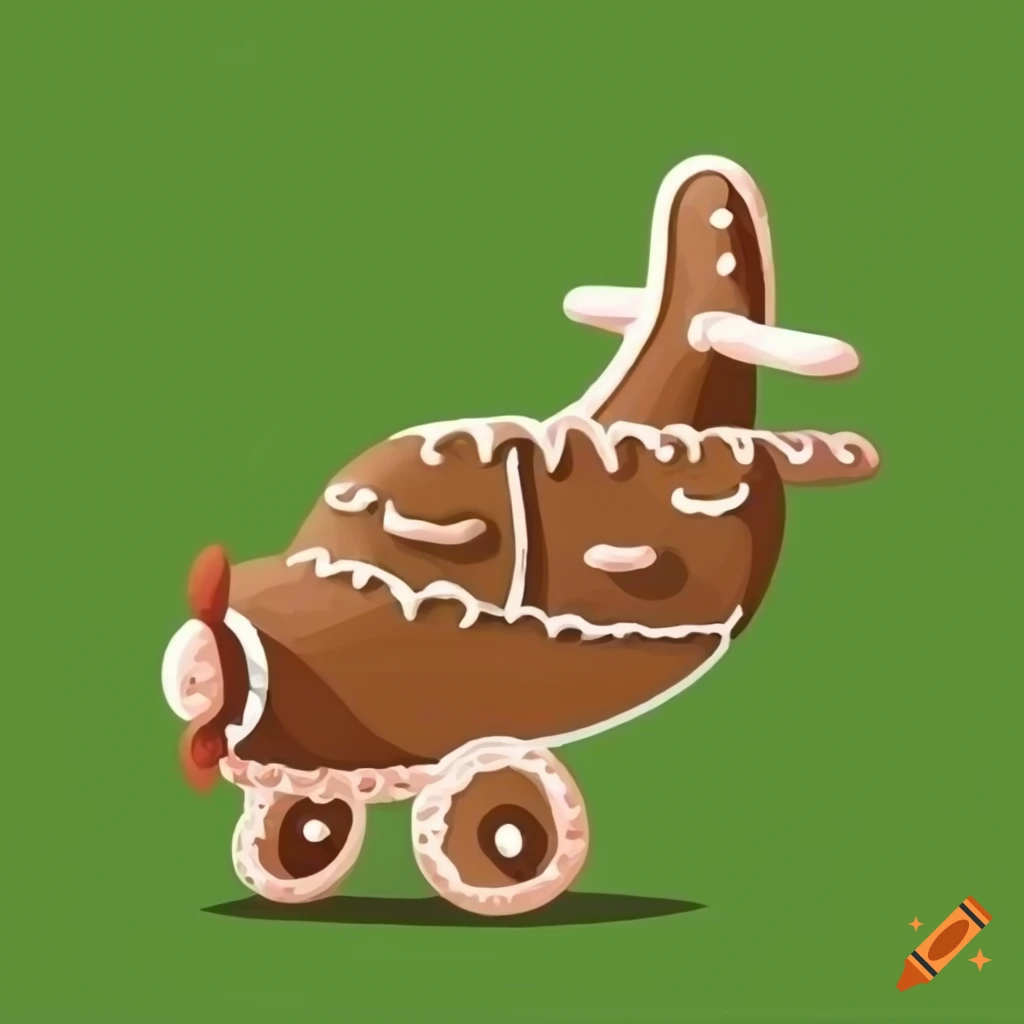 Simple vector art of a plane gingerbread on Craiyon
