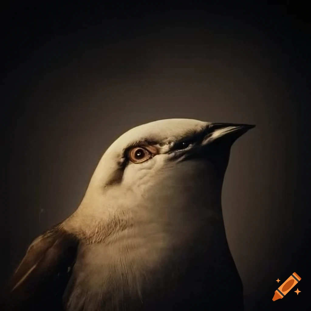 Vintage photograph of people with bird-like features on Craiyon