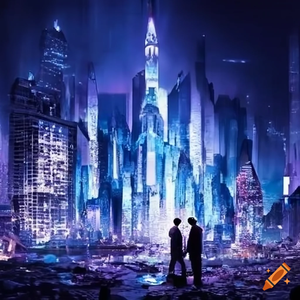 Perfect crystal city on Craiyon