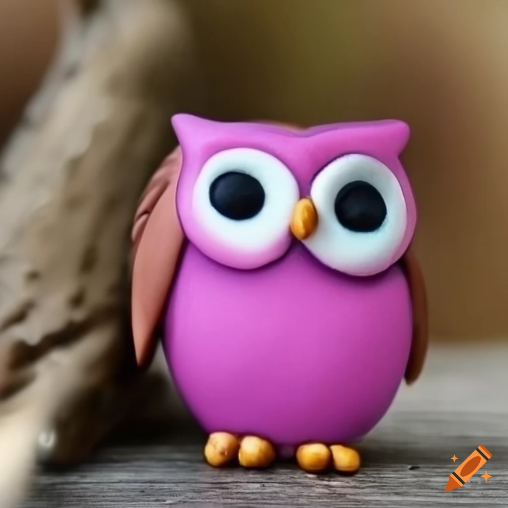 Polymer clay owl sculpture on Craiyon