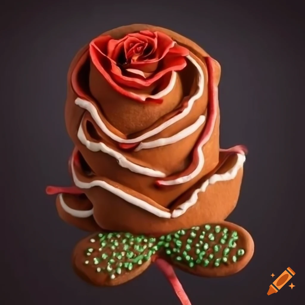 Realistic gingerbread rose on Craiyon