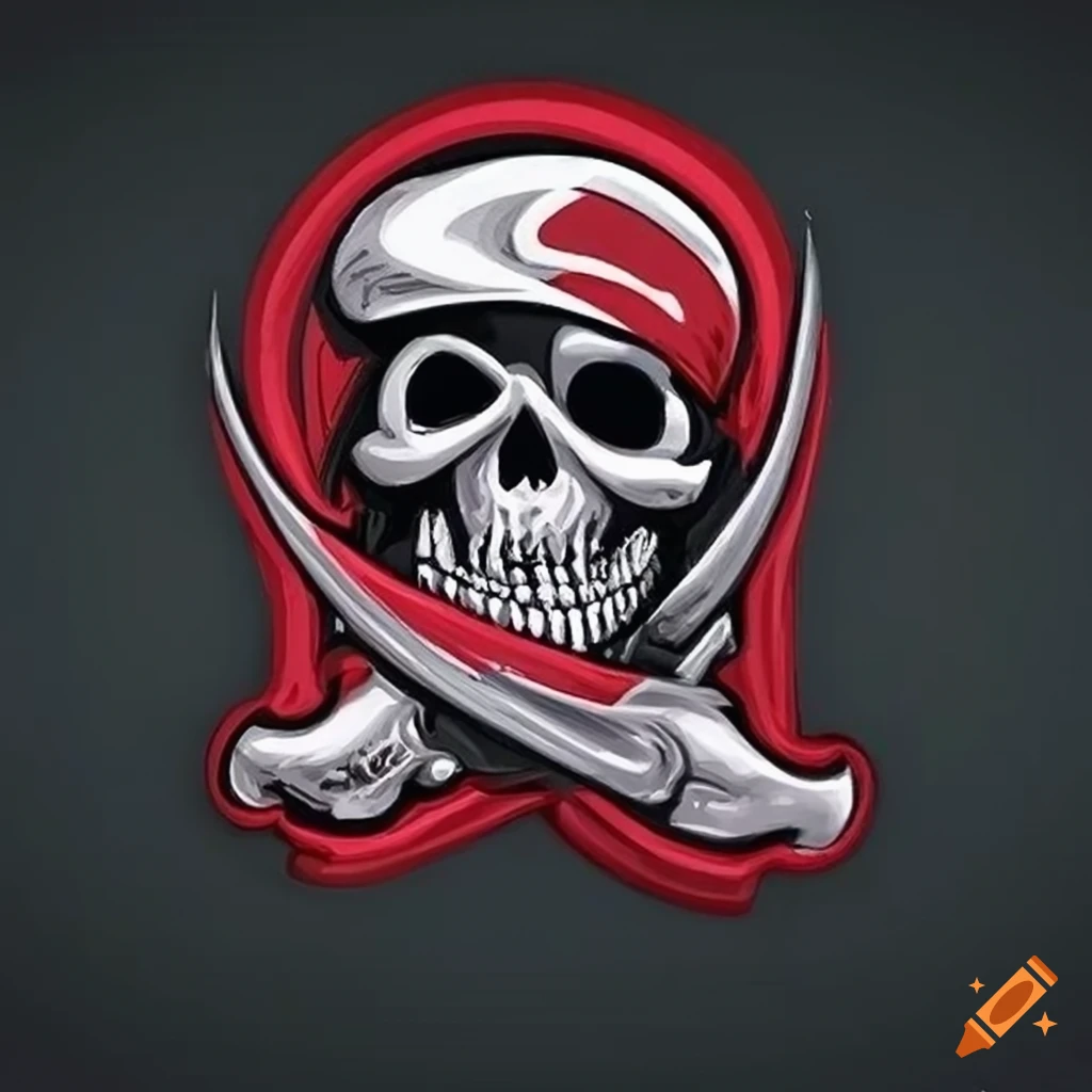 Softball captain's patch with pirate theme sword and skull from ...