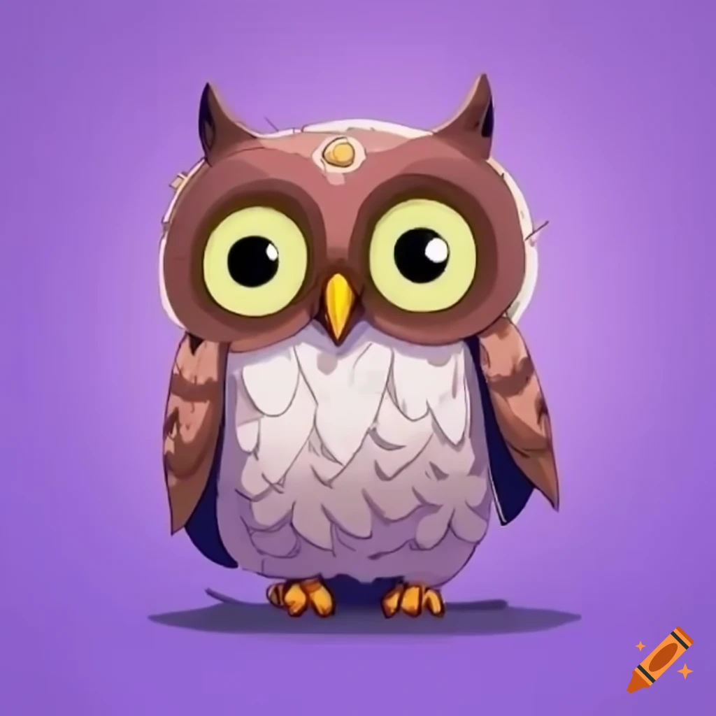Cute oversimplified owl facing front on Craiyon