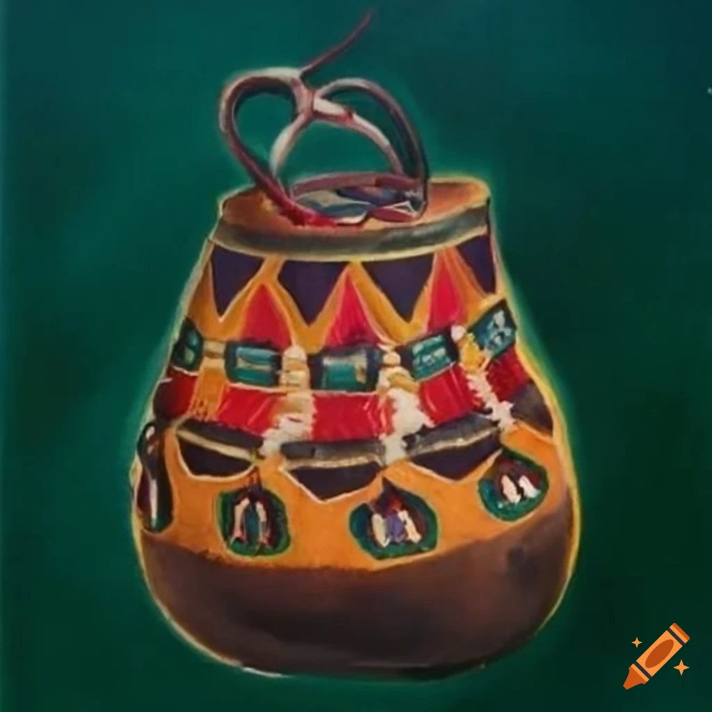 Painting of native american cultural items on Craiyon