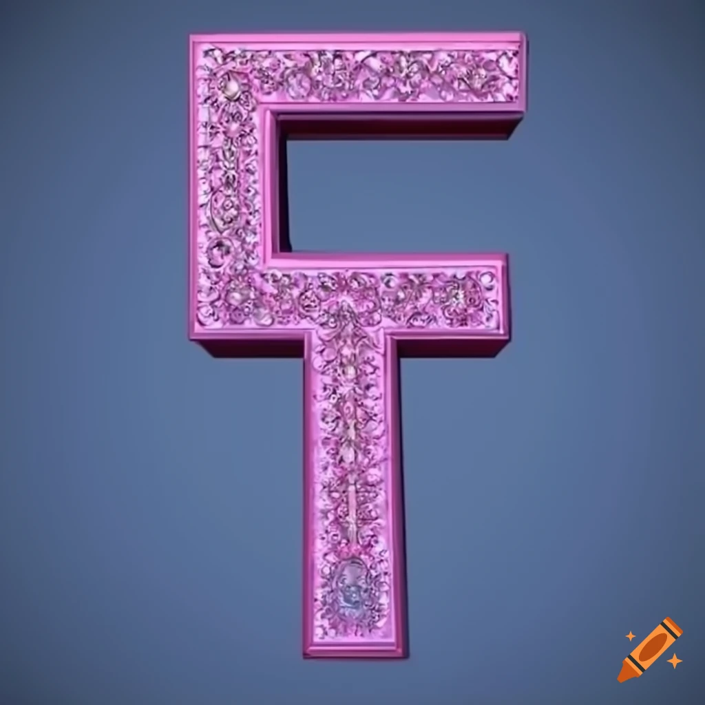 Princess fancy style letter t in 3d render on Craiyon