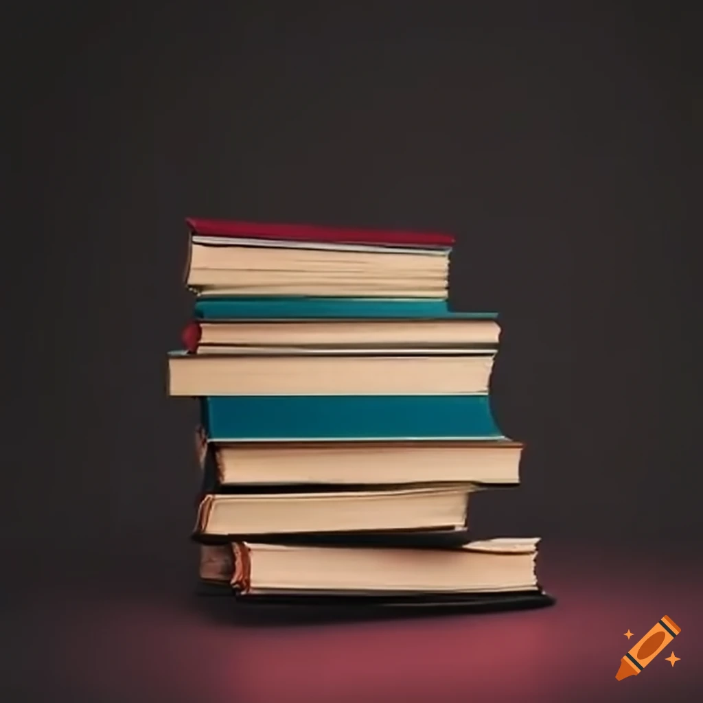 Small stack of books on Craiyon