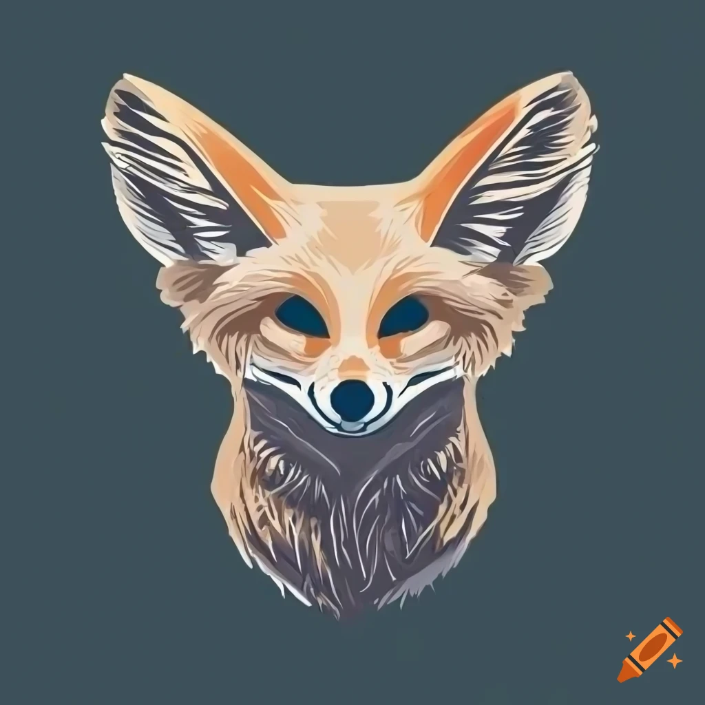 Fennec fox head logo on Craiyon