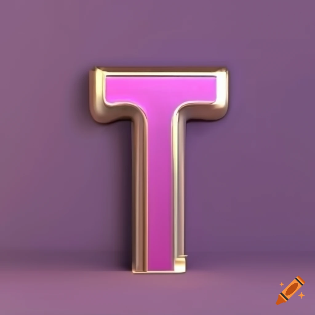 Princess fancy style letter t in 3d render on Craiyon
