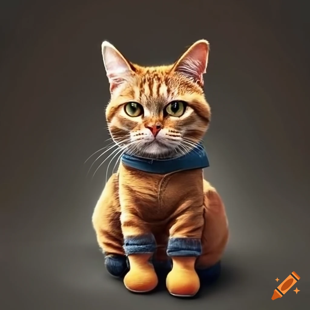 Cat wearing boots on Craiyon