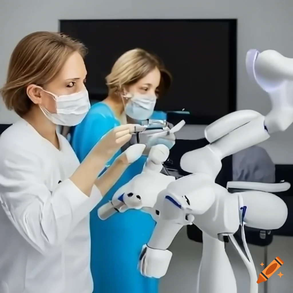 Yomi dental robot demonstration in a dental operatory on Craiyon