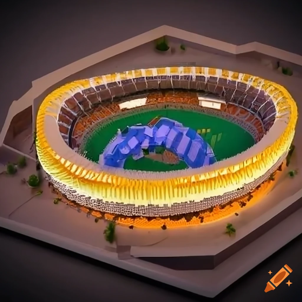 Unique stadium design made of cheese blocks on Craiyon