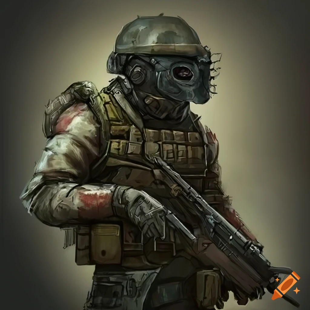 Post apocalyptic retro futuristic soldier concept art on Craiyon