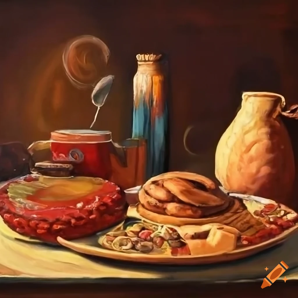 Native american food painting on Craiyon