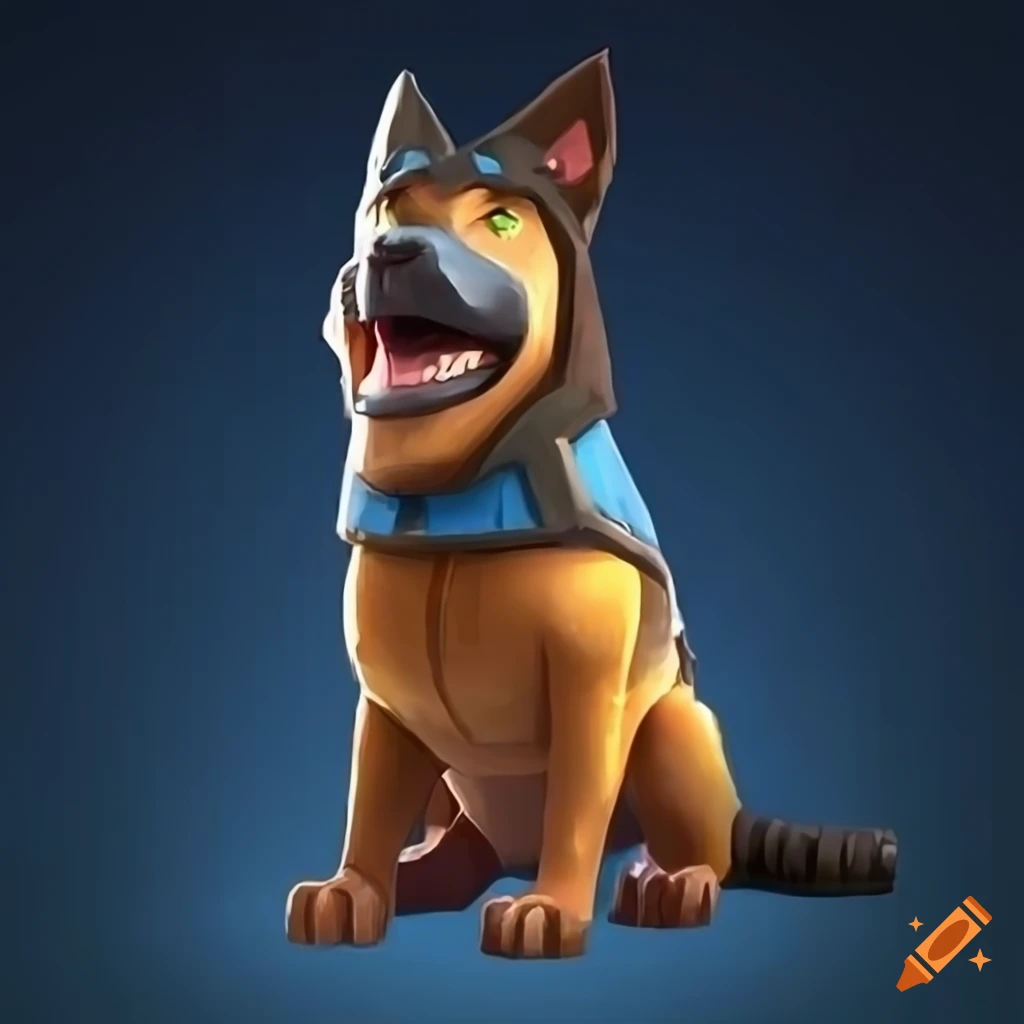 Dogmeat from fallout depicted as a german shepherd in clash royale art ...