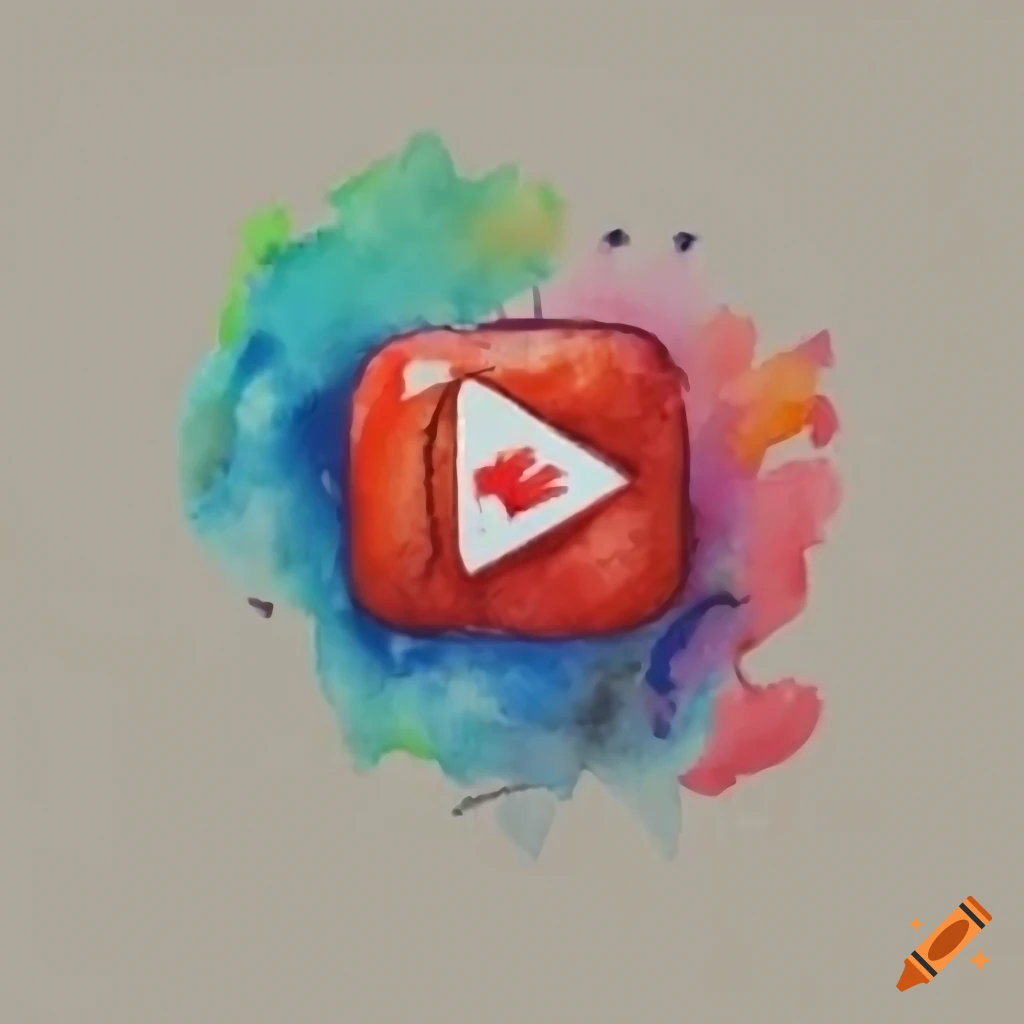 Youtube icon in watercolor style on Craiyon
