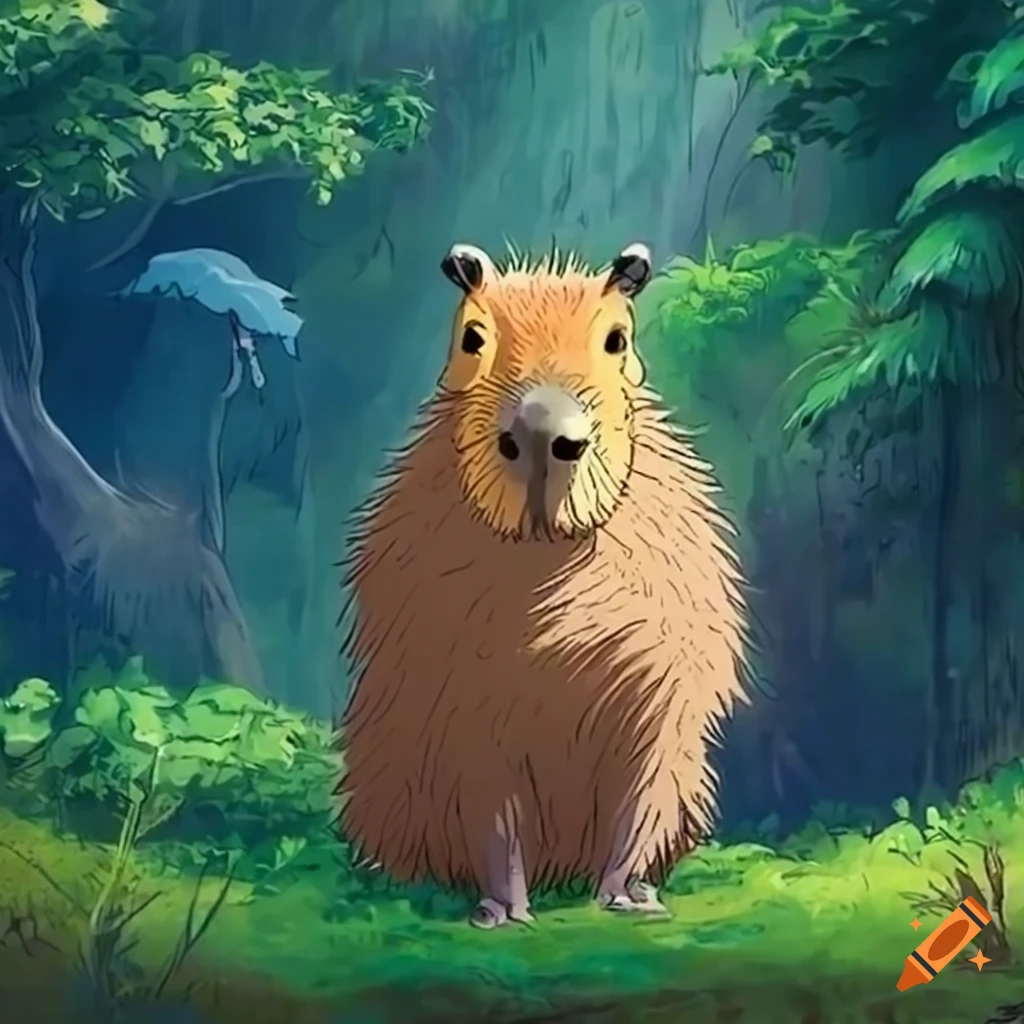 Capybara in a Studio Ghibli film on Craiyon