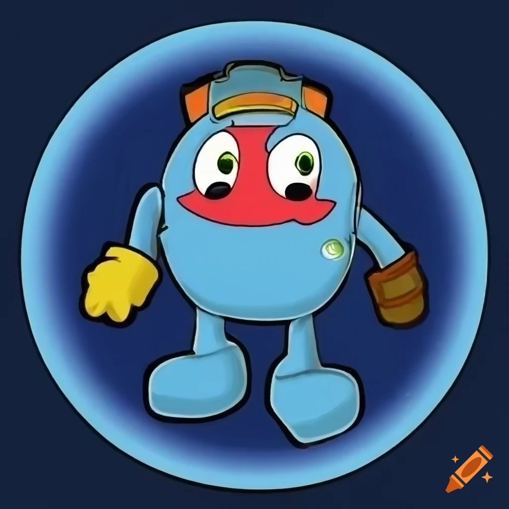 Blue cloud creature pac-man illustration on Craiyon