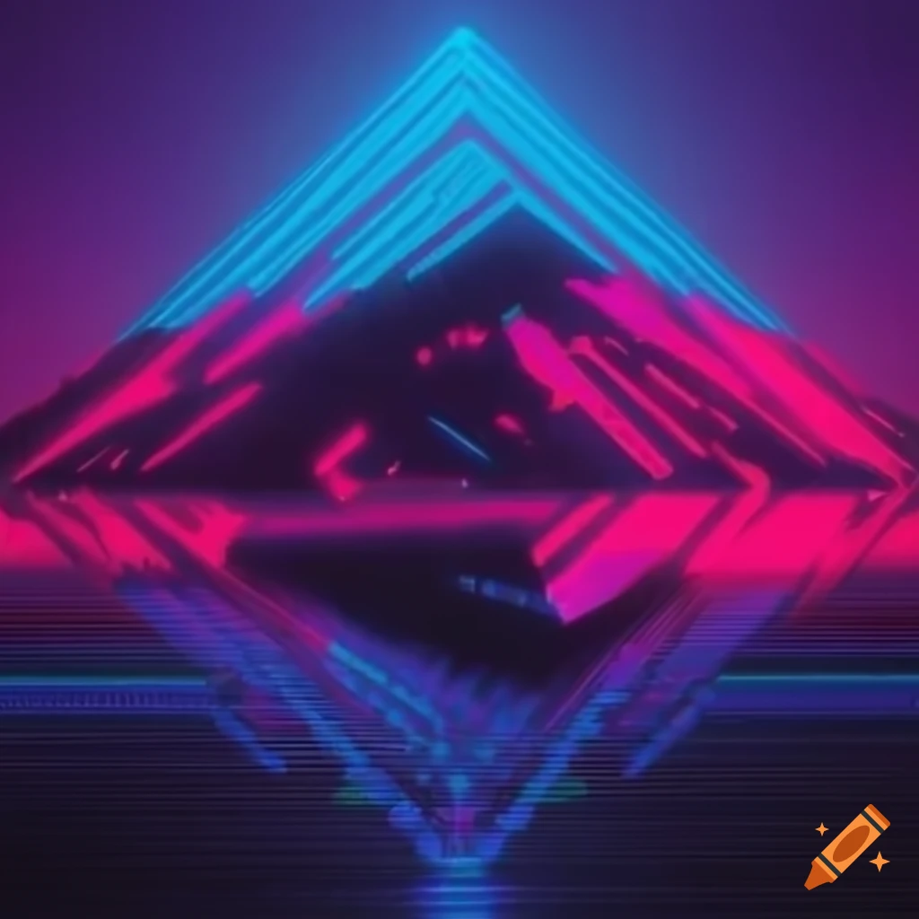 Red and blue synthwave glitch art of animus on Craiyon