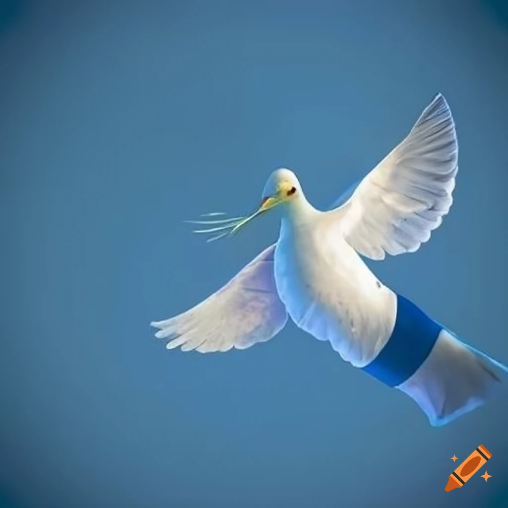 Children's drawing of a peace dove advocating against nuclear weapons ...