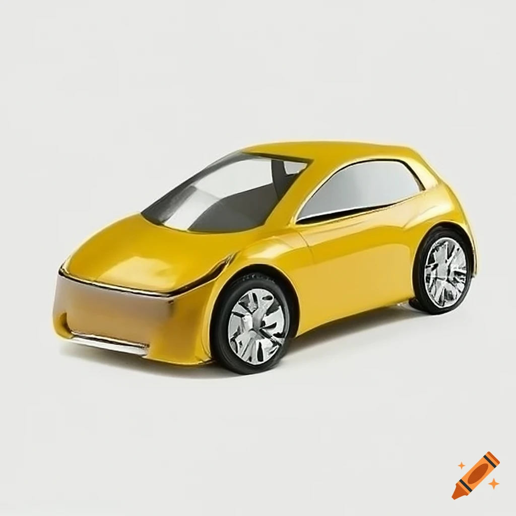 Stainless steel and chrome concept car in yellow with a bauhaus design ...