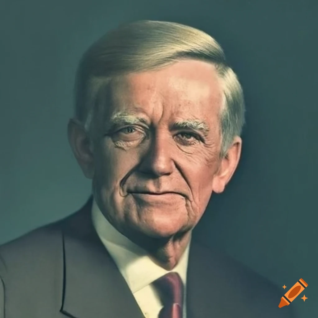 Vintage color headshot of a 20th century american president on Craiyon