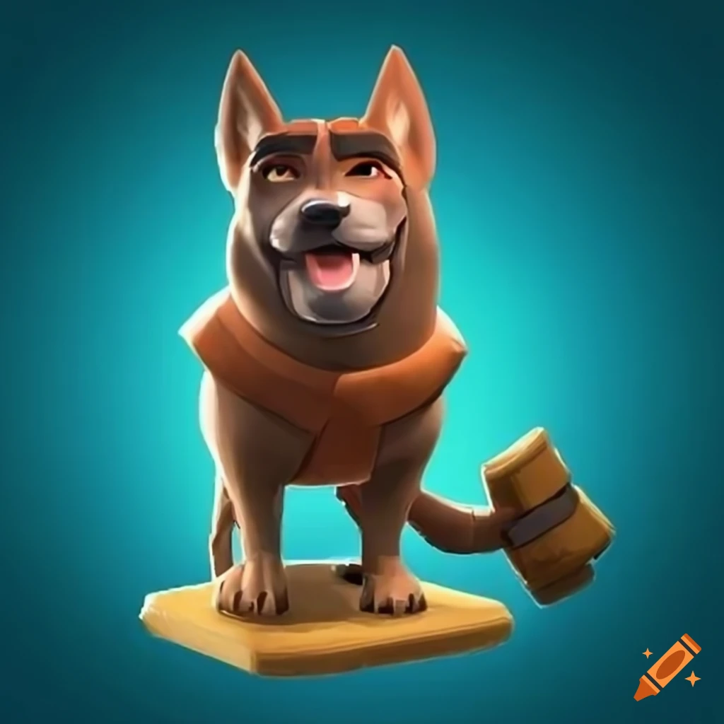 Dogmeat from Fallout in Clash Royale art, resembling a German Shepherd ...
