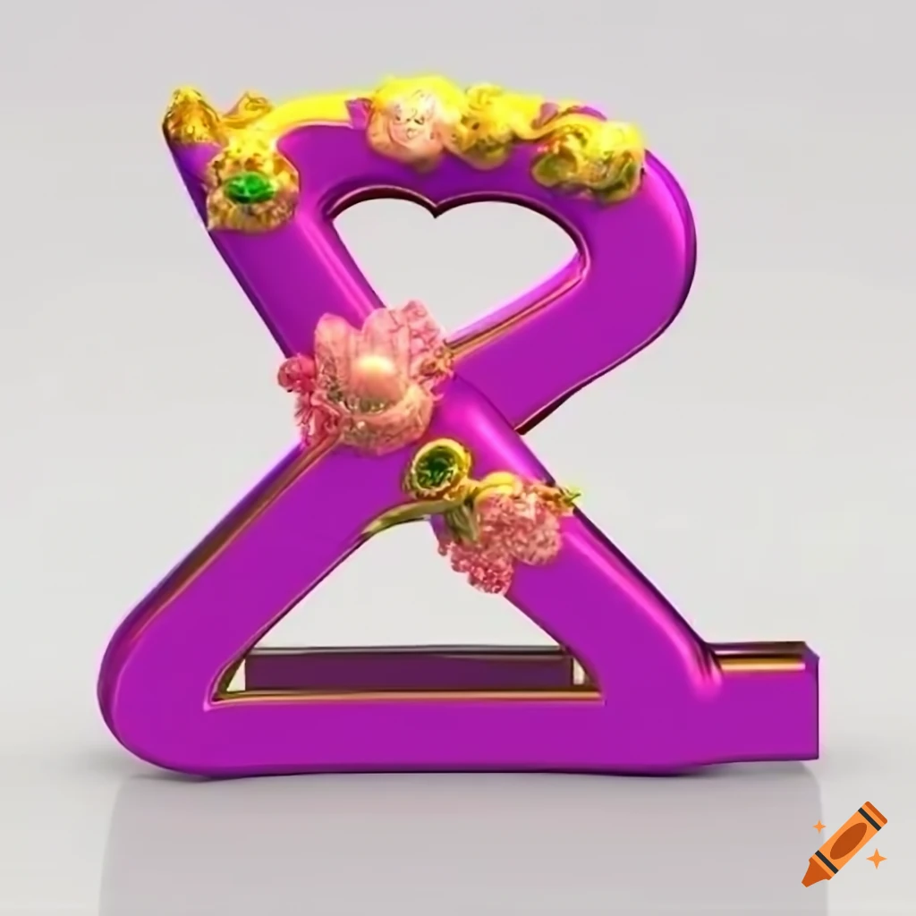 Princess fancy style letter t in 3d render on Craiyon