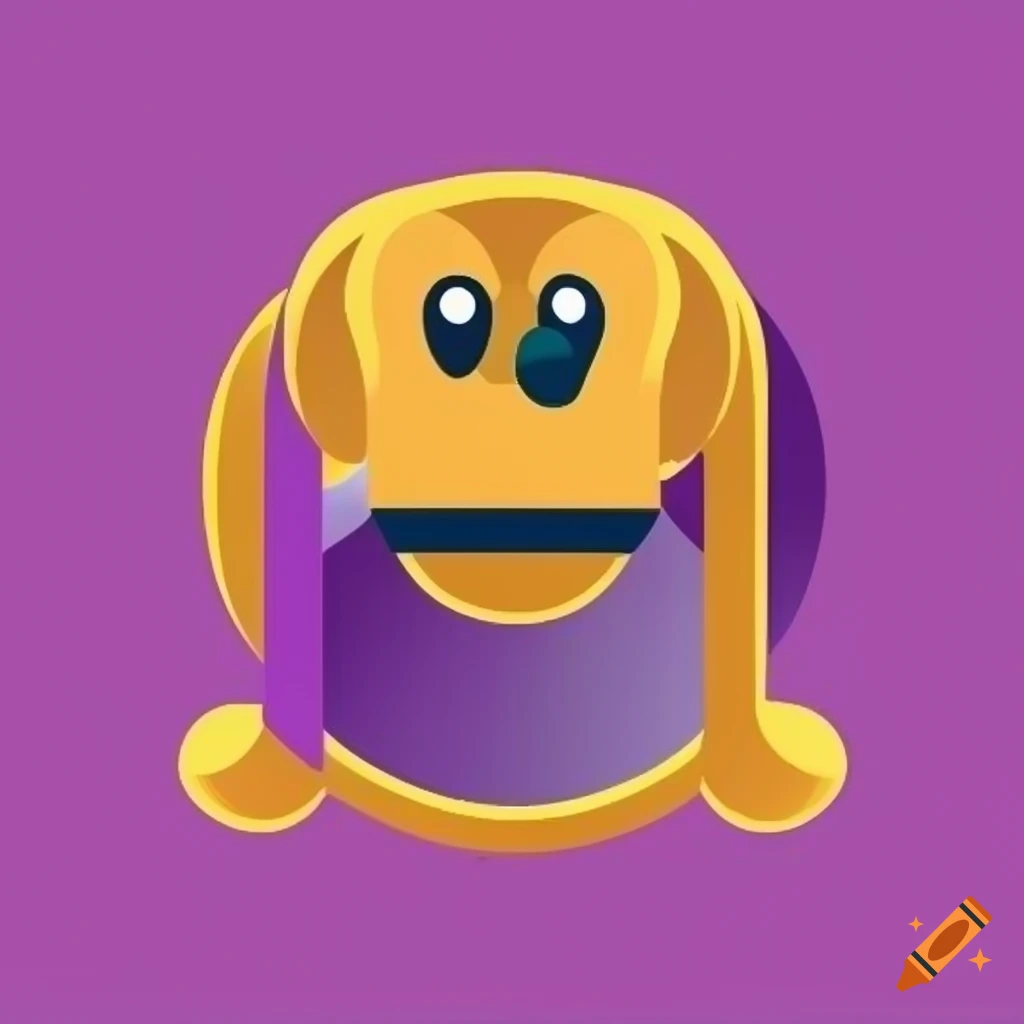 Yellow and purple 2D Pluto logo vector on Craiyon