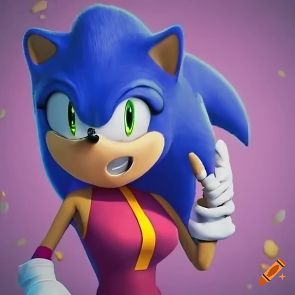 Fashionable female sonic the hedgehog and amy on Craiyon