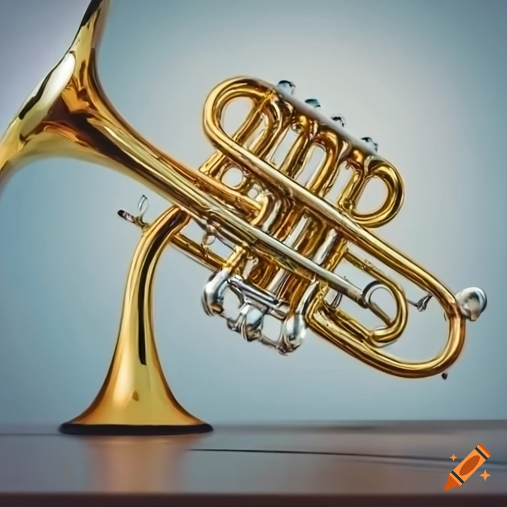 Cornet on a desk with ethereal background on Craiyon