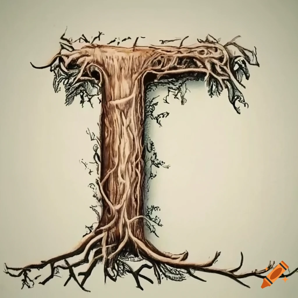 Letter T Shaped Tree With Roots Artwork On Craiyon