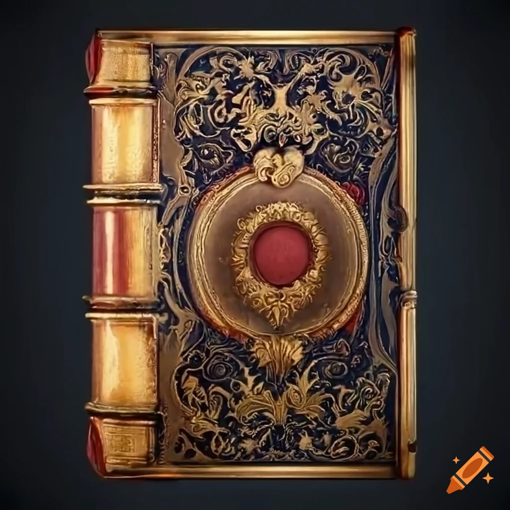 Highly decorated antique magical book in hd on Craiyon