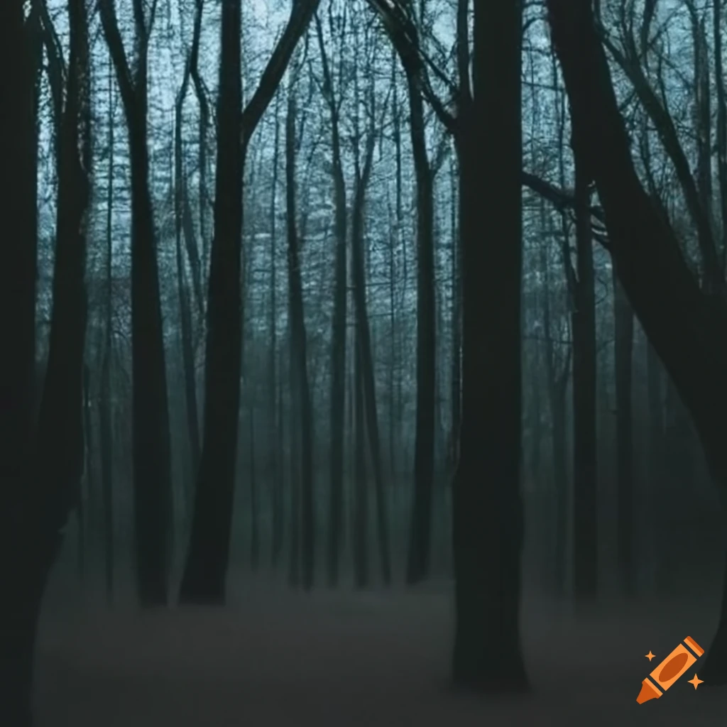 Dark forest in a liminal space on Craiyon