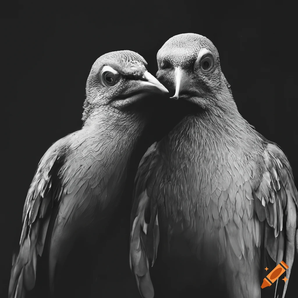 Studio portrait of bird people from another planet on Craiyon