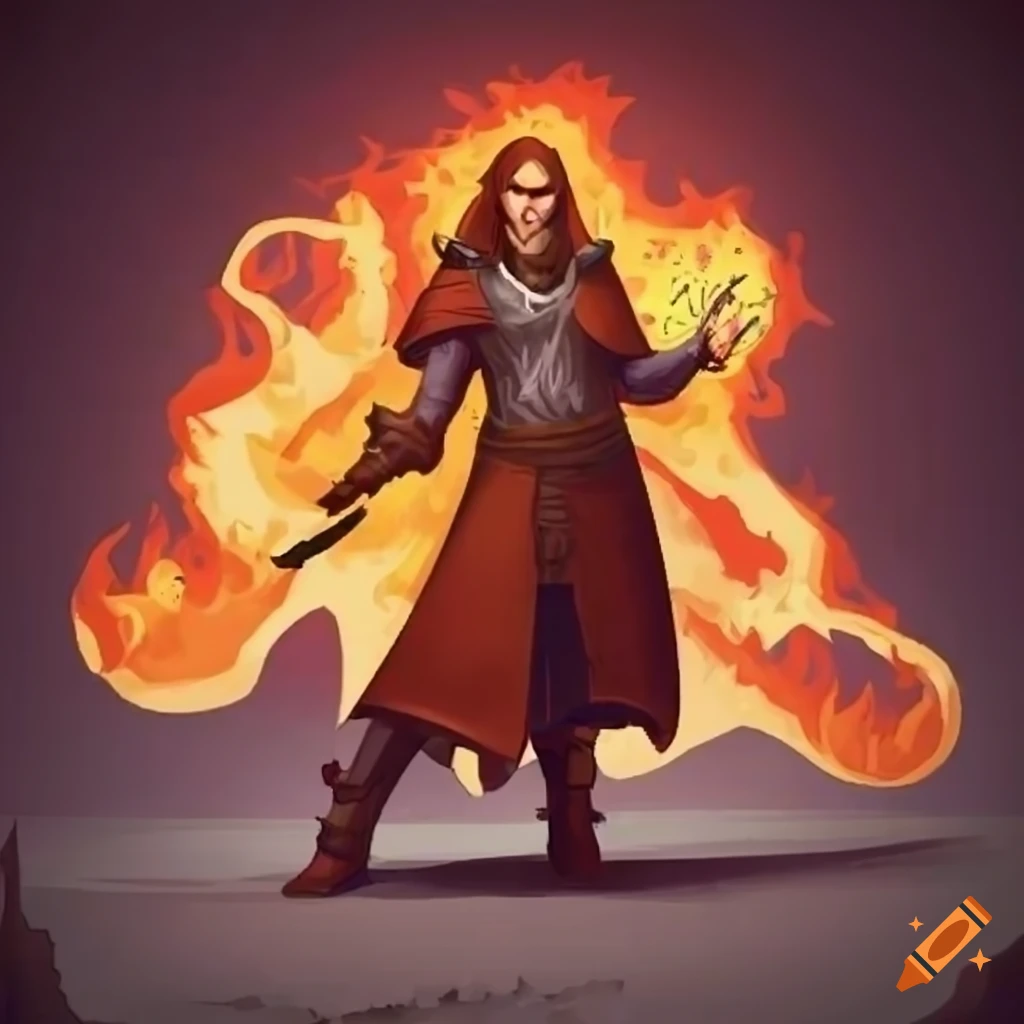 Fire wizard for rpg game on Craiyon