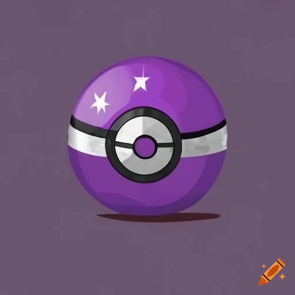 Purple Pokeball logo on t-shirt at high resolution on Craiyon