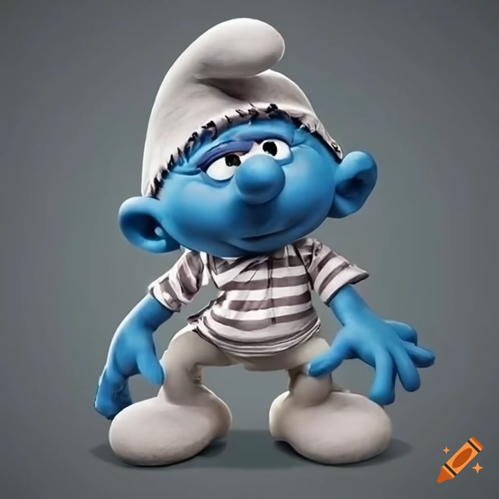 Character in blue prison uniform on Craiyon