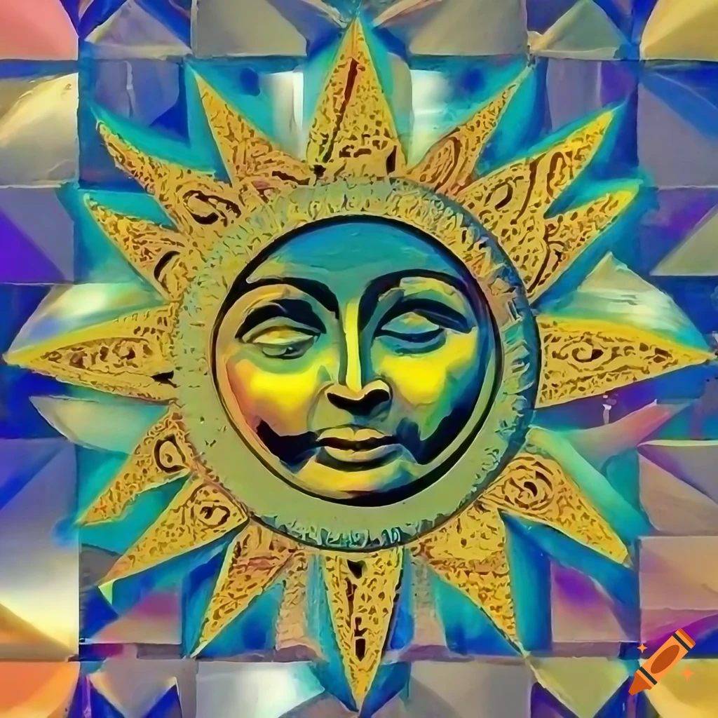 Smiling sun in iridescent pop art style on Craiyon