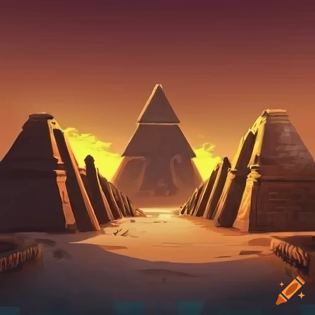 2d background illustration of egypt for a game on Craiyon