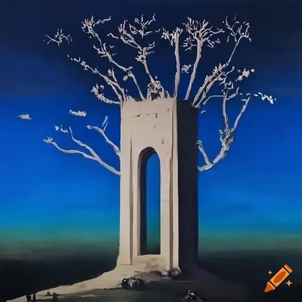 Surreal clock trees with twisting branches by rene magritte on Craiyon