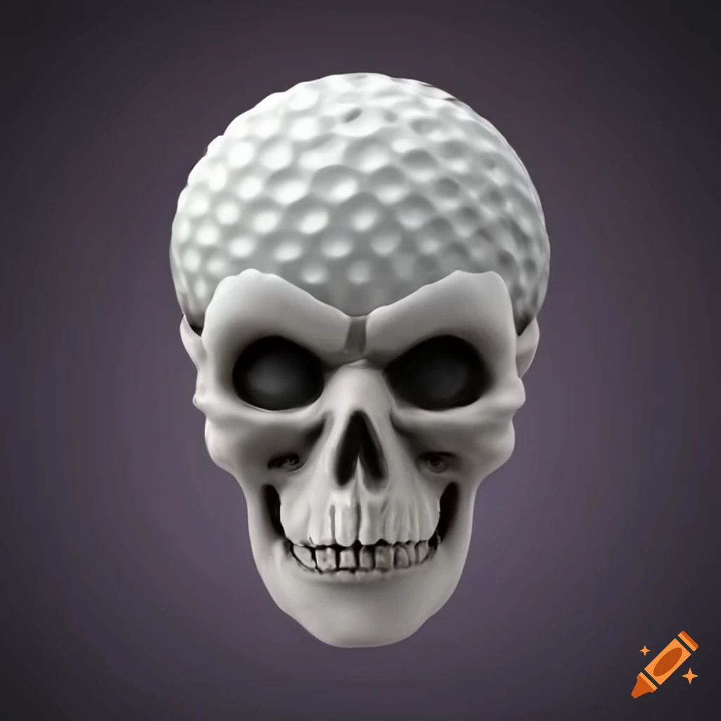 Skull with golf ball dimples on Craiyon